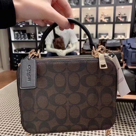 Coach | Bags | Coach Box Crossbody In Signature Canvas | Poshmark